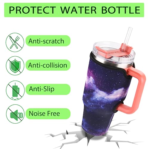 2 Pack Tumbler Carrier,Compatible with Stanley Adventure Quencher Travel Tumbler 40oz (2 starry sky purple)