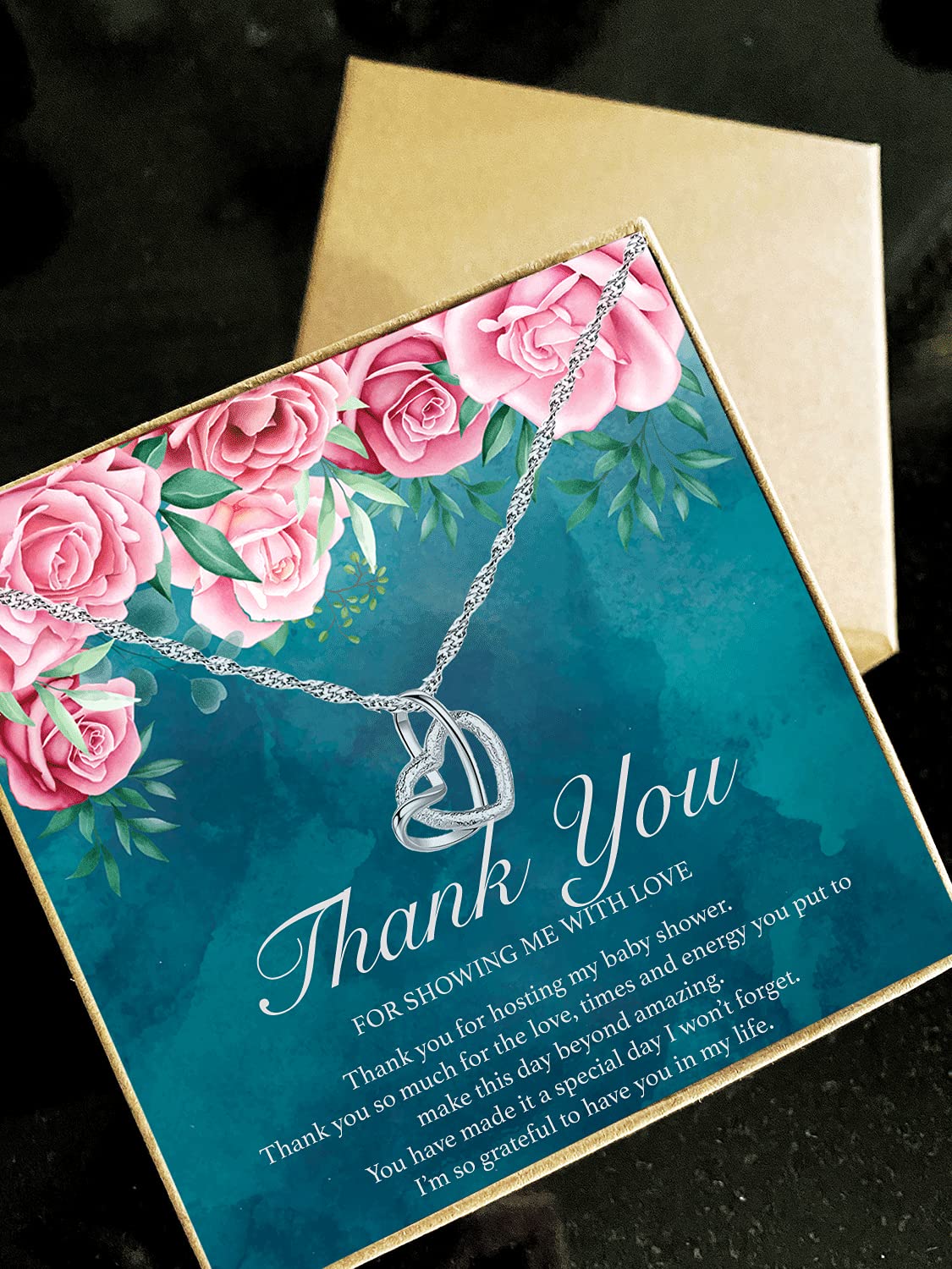 Babyshower Hostess Thank You Gifts for Babyshower Host Baby Shower Host Necklace Gift Thank You for Hosting My Baby Shower Gifts for Baby Shower Hostess Appreciation Gifts Thank You Card Appreciation