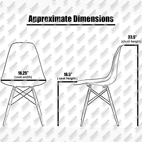 2xhome White - Plastic Molded Bedroom Dining Side Ray Chair with Black Wood Eiffel Dowel-Legs Base Nature Legs No Side