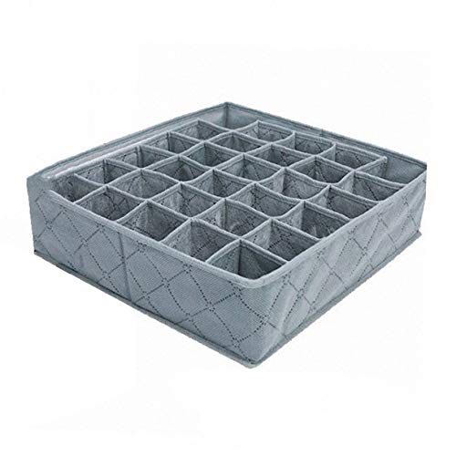 Isabelvictoria 30 Cell Foldable Bamboo Charcoal Underwear Socks Drawer Organizer Storage Box Polypropylene Non-Woven Seperate Box 11L