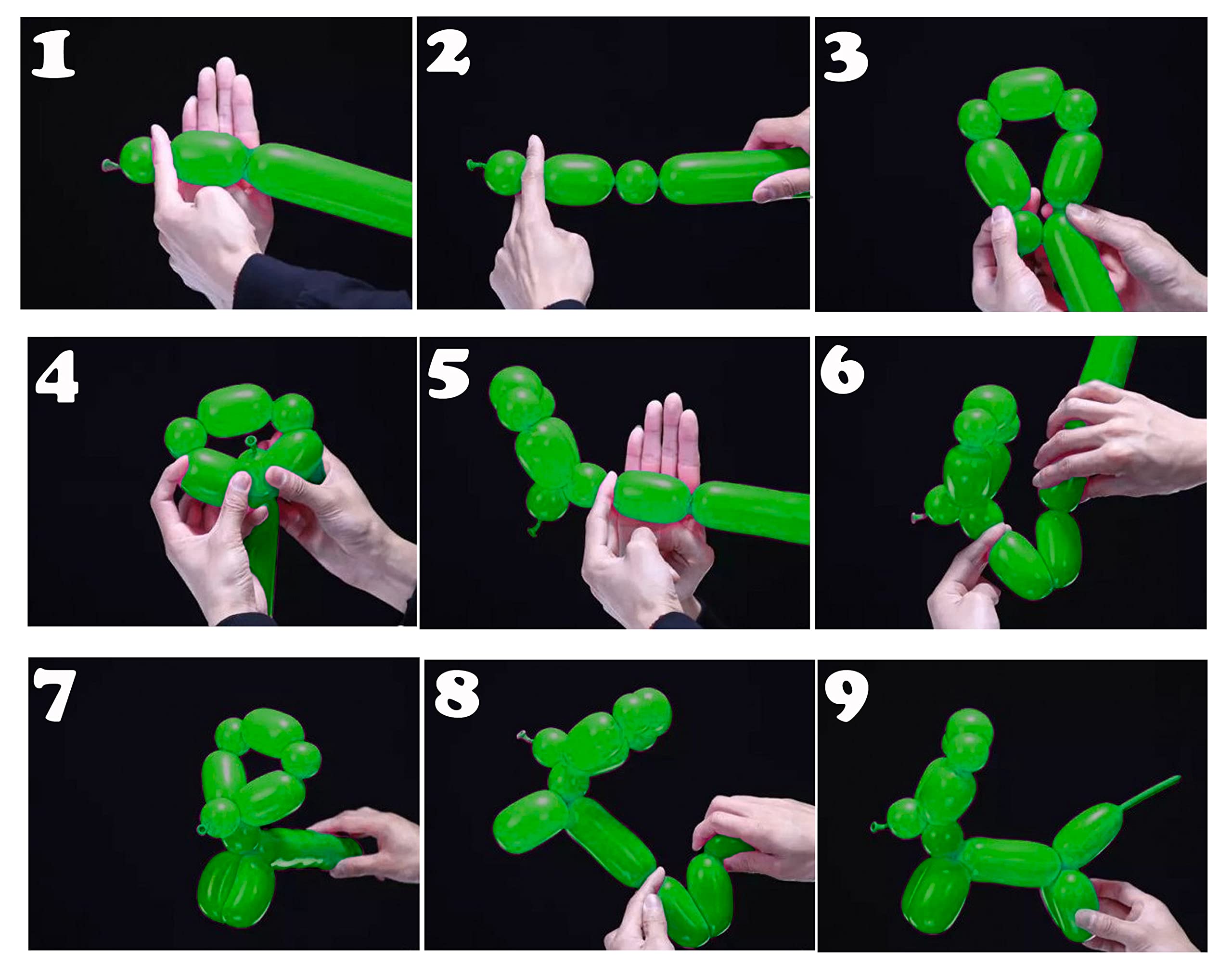 100Pcs 260 Balloons Long Balloons Animals Twisting Balloons Latex Balloon Garland for Birthday Wedding Party Decorations (Pine Green)