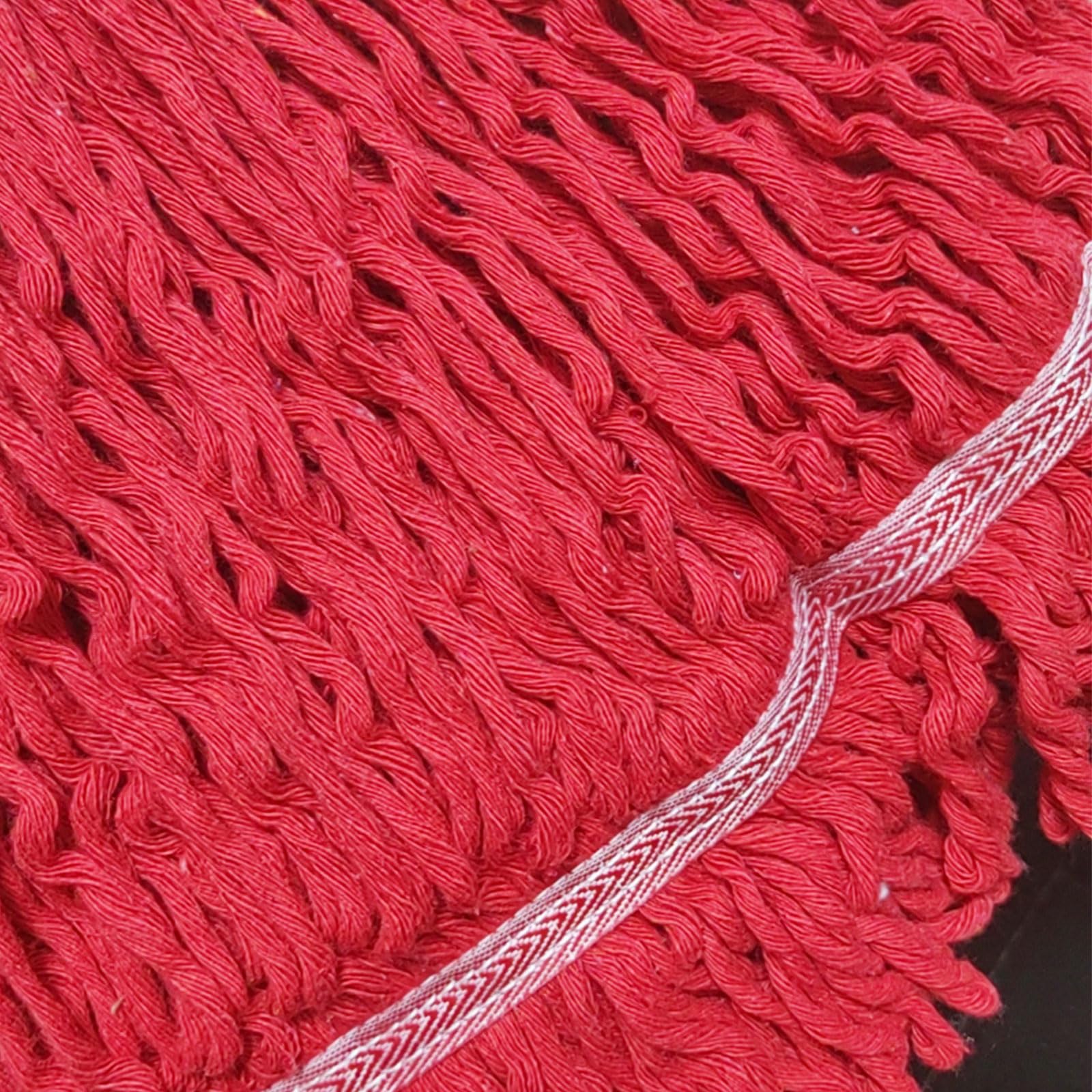 Heavy Duty Wet Industrial Cleaning Mop Head – Mop Head Replacement Perfect Cotton Washable Mop Head Replacement for Commercial & Home Cleaning(RED)