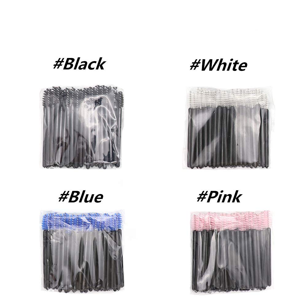 200 Pack Mascara Wands Mini Disposable Eyelash Brushes for Extensions Eye Lash Wand Brow Brush Makeup Tool Bulk, 4 Colors