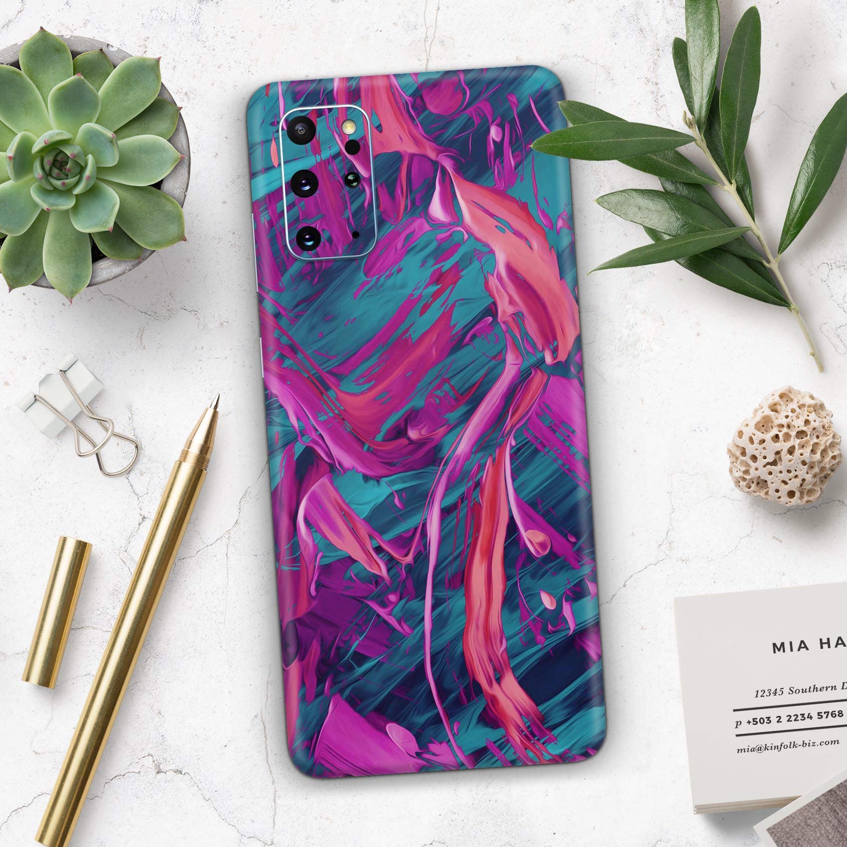 DesignSkinz Liquid Abstract Paint Remix V5 Protective Vinyl Decal Wrap Skin Cover Compatible with The Samsung Galaxy S20 (Screen Trim & Back Glass Skin)