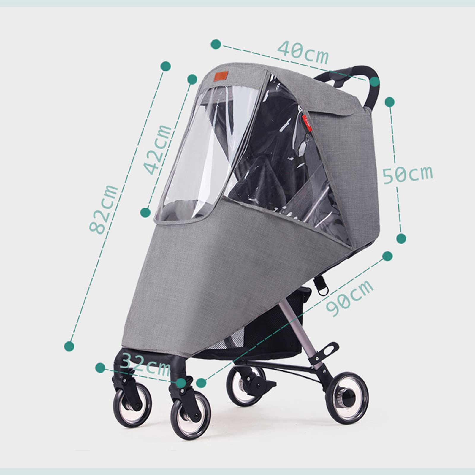 Universal Rain Cover for Baby Stroller Waterproof Windproof Rainy Weather Guard Air Holes Wind Dust Protection Breathable Shield Elastic Band Transparent Accessories with Storage Pocket