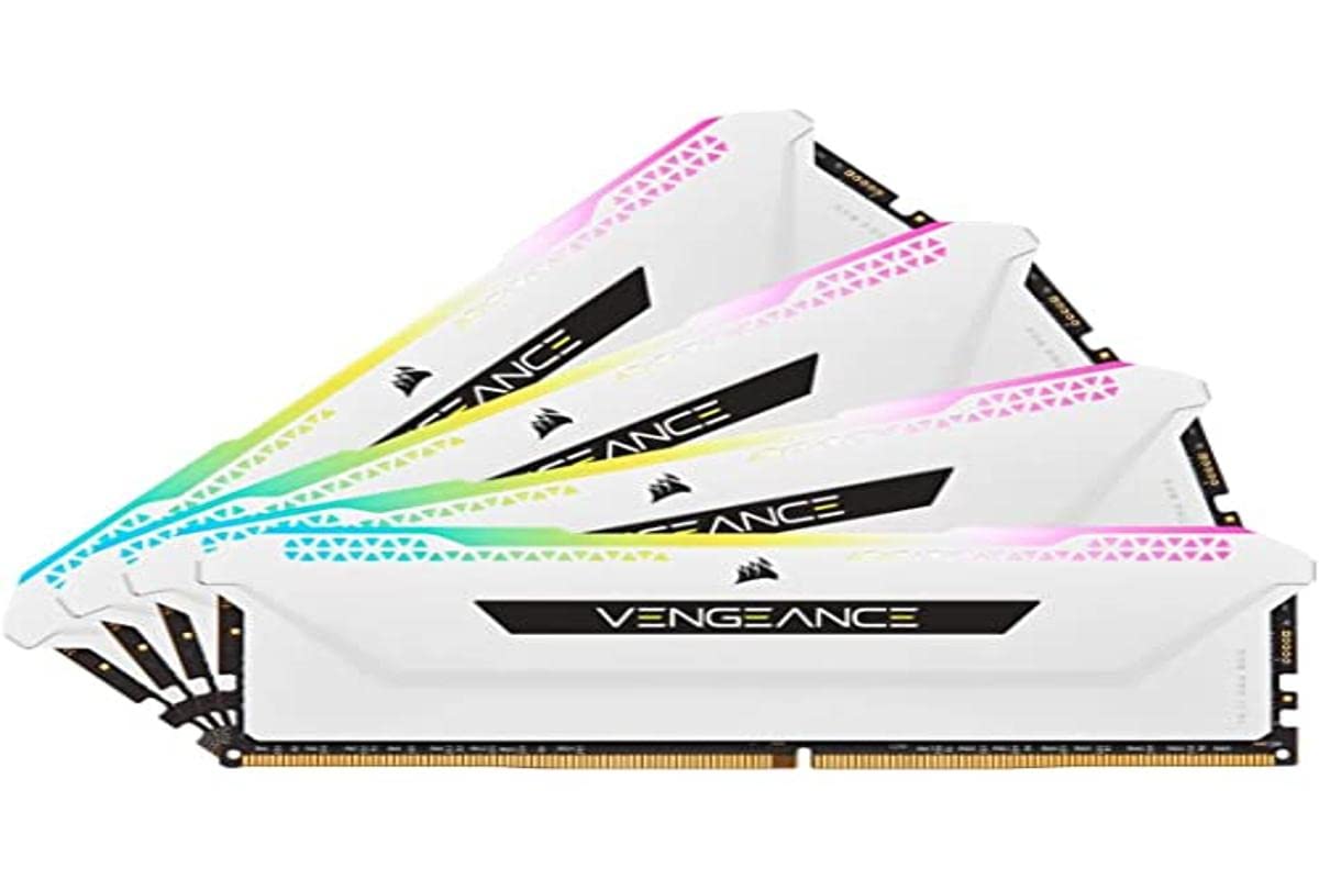 Corsair Vengeance RGB PRO SL 64GB (4x16GB) DDR4 3200MHz C16 Desktop Memory (10 Ultra-Bright RGB LEDs, Custom Performance PCB, Tight Response Times, Intel XMP 2.0) White