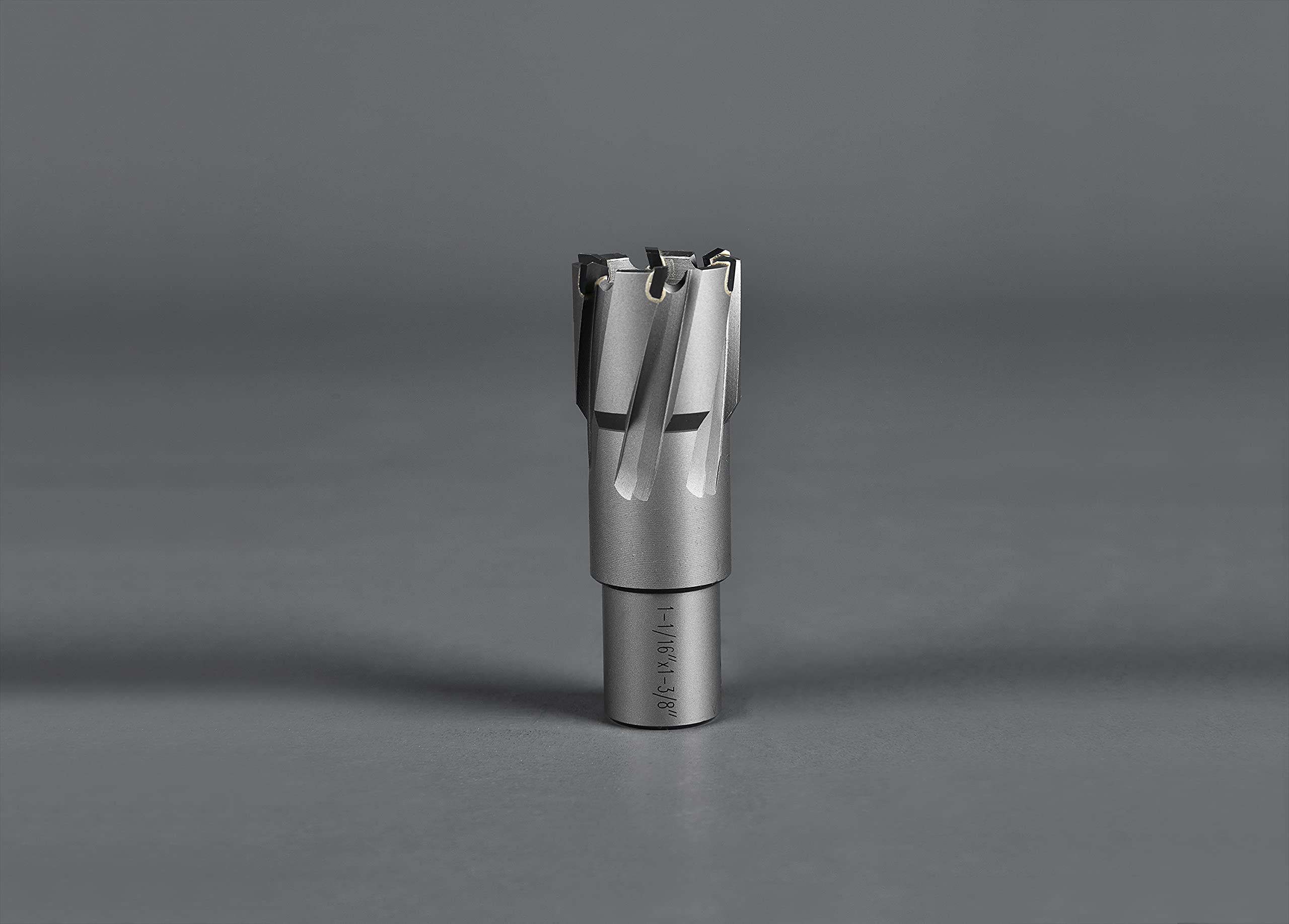 Annular Cutter Set Carbide 8pcs JESTUOUS 3/4 Inch Weldon Shank 1-3/8 Cutting Depth and Cutting Diameter from 1/2 to 1-1/16 Two Flat TCT Bit for Drill Press with 2 Pilot Pins