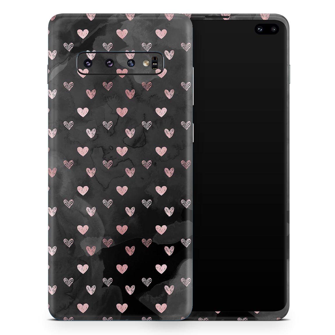DesignSkinz Karamfila Marble & Rose Gold Hearts v11 Protective Vinyl Decal Wrap Skin Cover Compatible with The Samsung Galaxy S20 (Screen Trim & Back Glass Skin)
