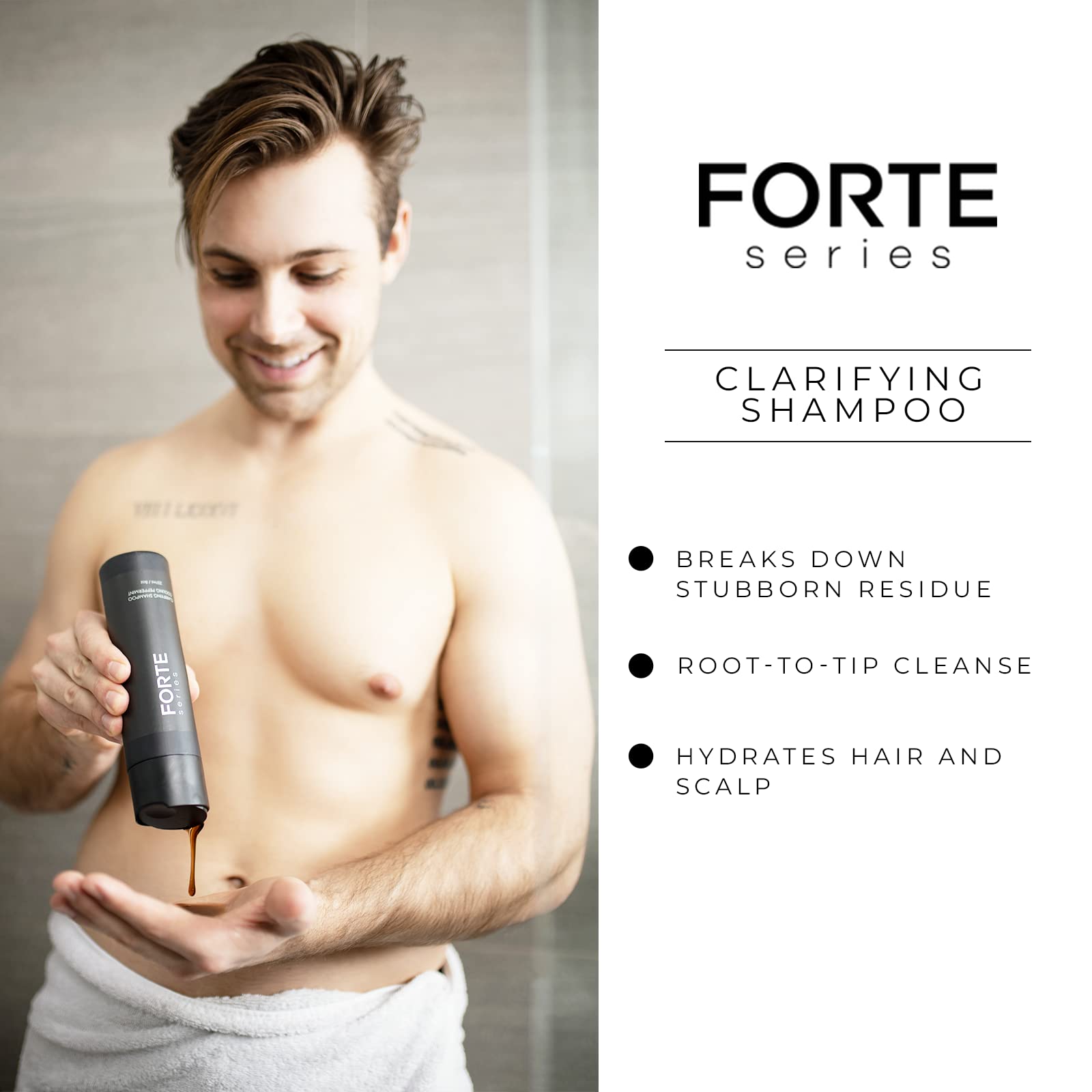 Alex Costa Clarifying Shampoo for Men by Forte Series Hydrating & Clarifying Shampoo for Build Up Removal Hair (8 Oz)