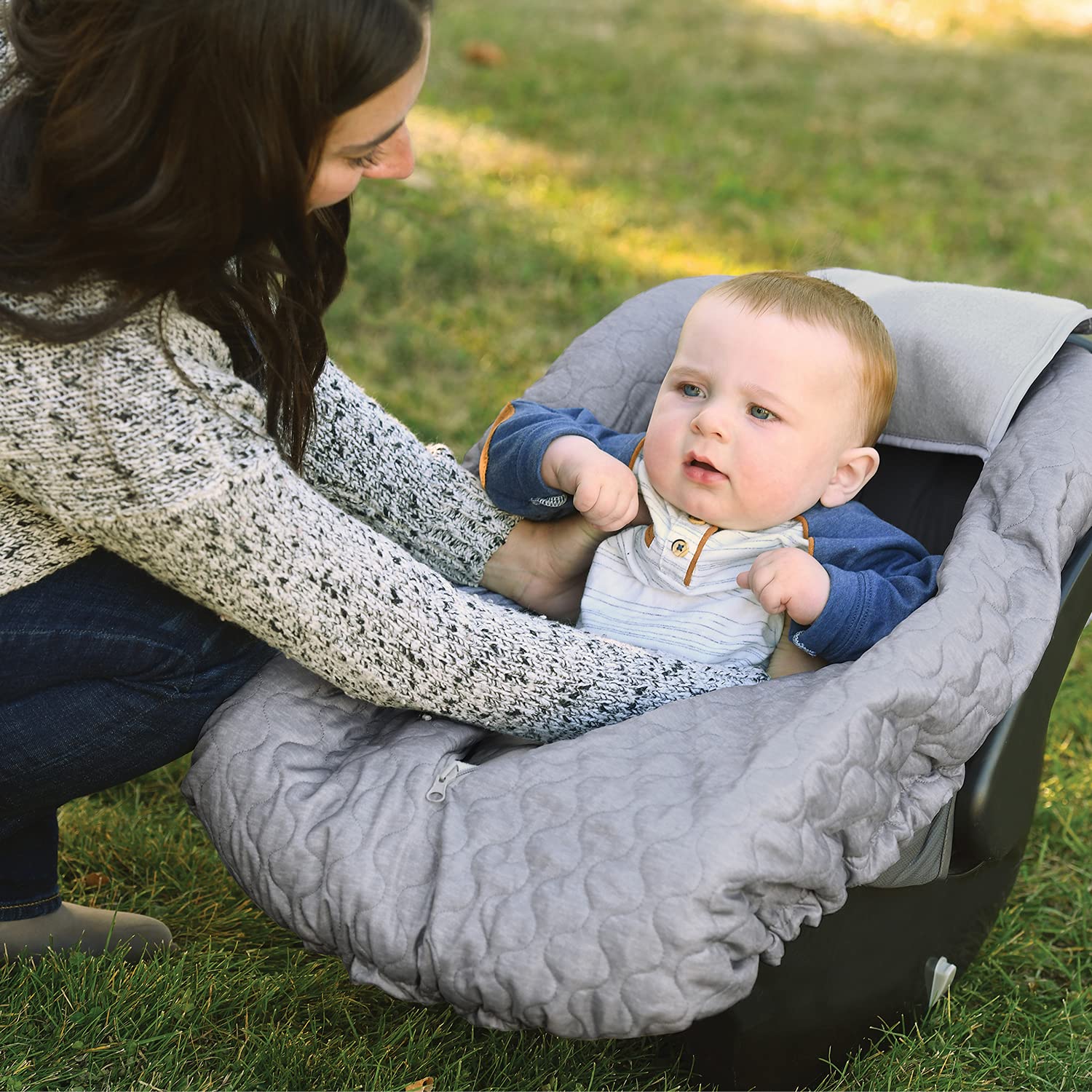 Travel Bug Winter Car Seat Cover - Heather Grey