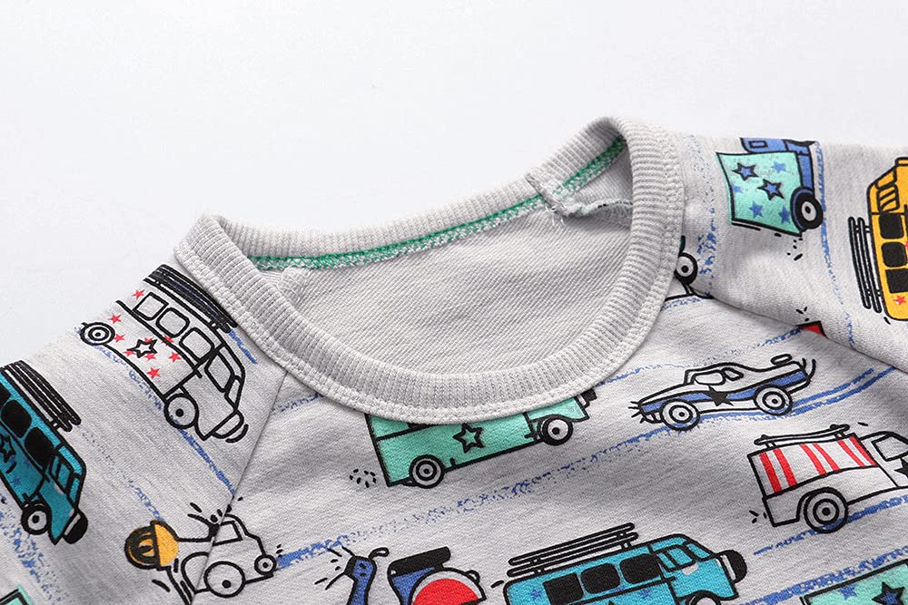 DDSOL Toddler Boy Clothes 2Pcs Vehicle Cars Sweatshirt and Jogger Sweatpant Set Kids Fall Winter Playwear Outfits 3T