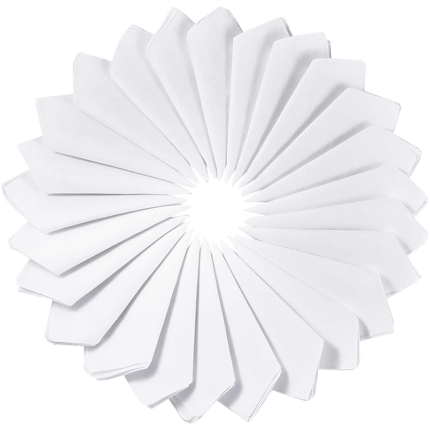 100 Pieces White Handkerchiefs Classic Hankies Bulk Set Pocket Square Towel Small Size for Tea Parties for Men