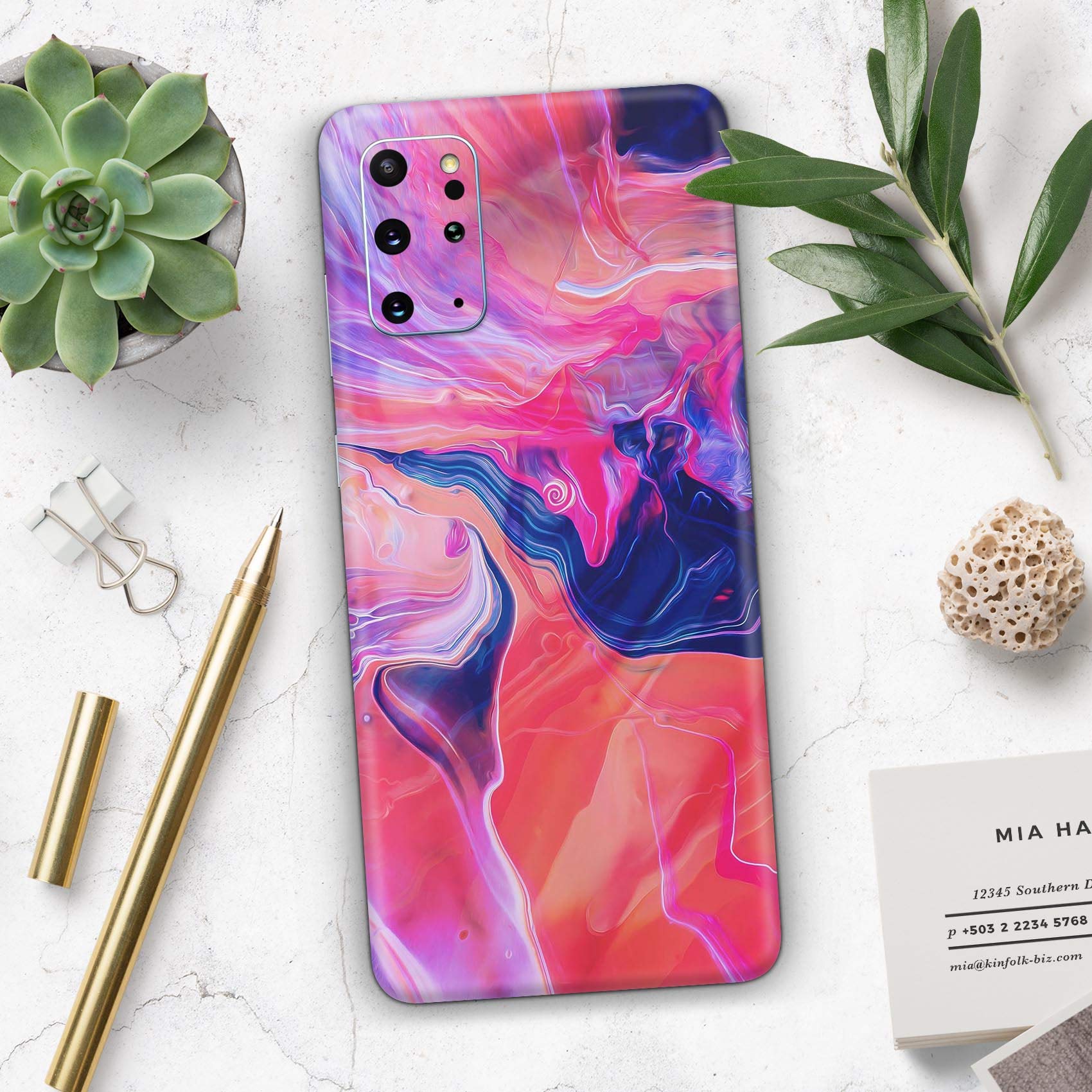 DesignSkinz Liquid Abstract Paint Remix V44 Protective Vinyl Decal Wrap Skin Cover Compatible with The Samsung Galaxy S20 (Screen Trim & Back Glass Skin)