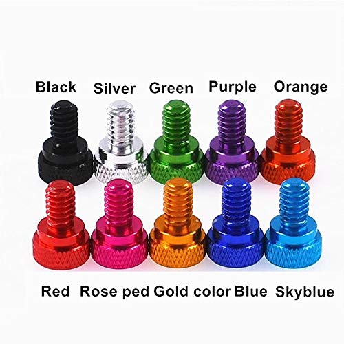 Thumb Screw 5Pcs 1/4-20 Colorful Knurled Hand Screws Telescope Camera Quick Release Holding Step Screw Aluminum Alloy Knurled Head Threaded (Color : Orange, Length : 10mm)