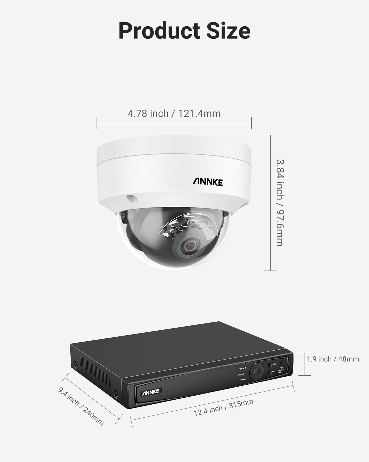 ANNKE 4K PoE Security Camera System with Audio, 12MP H.265+ NVR with 2TB HDD, 4x8MP Ultra HD IP Dome Cam, AI Smart Detection, 100ft Night Vision, IP67 Waterproof&IK08 VandalProof, Remote Access