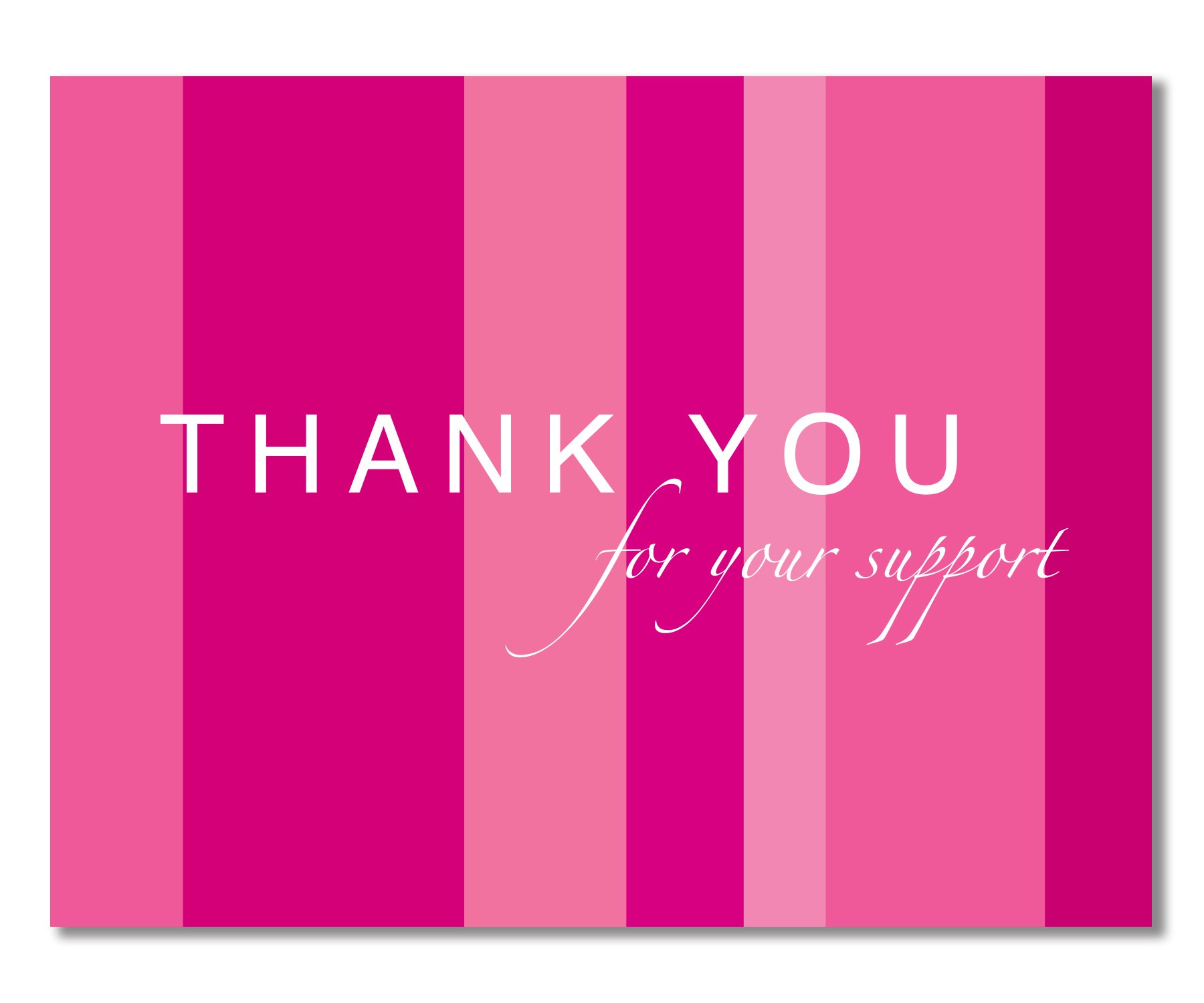 10 Breast Cancer Support, Pink Ribbon Thank You Cards, Recycled - For Breast Cancer Awareness, Charity Events, Runs, Walks - Hot Pink - Jenna by Two Poodle Press