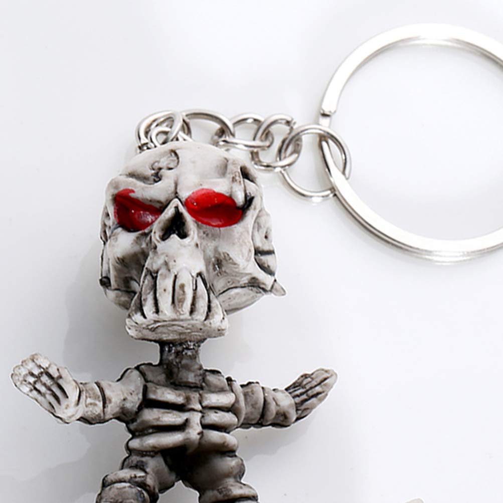 1 pc Halloween Skull Keychain Rubber Skeleton Hanging Pendant Fashion Skateboard Skull Handbag Car Keyring Decor