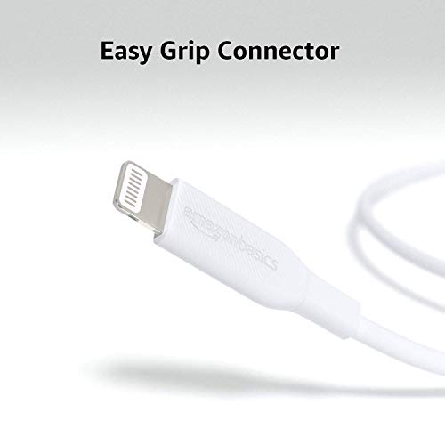 Amazon Basics USB-C to Lightning ABS Charger Cable, MFi Certified Charger for Apple iPhone 14 13 12 11 X Xs Pro, Pro Max, Plus, iPad, 6 Foot, White