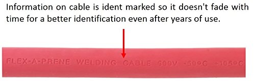 1/0 Gauge AWG - Flex-A-PreneĀ® - Welding/Battery Cable - Red - 600 V - Made in USA (100 FEET)