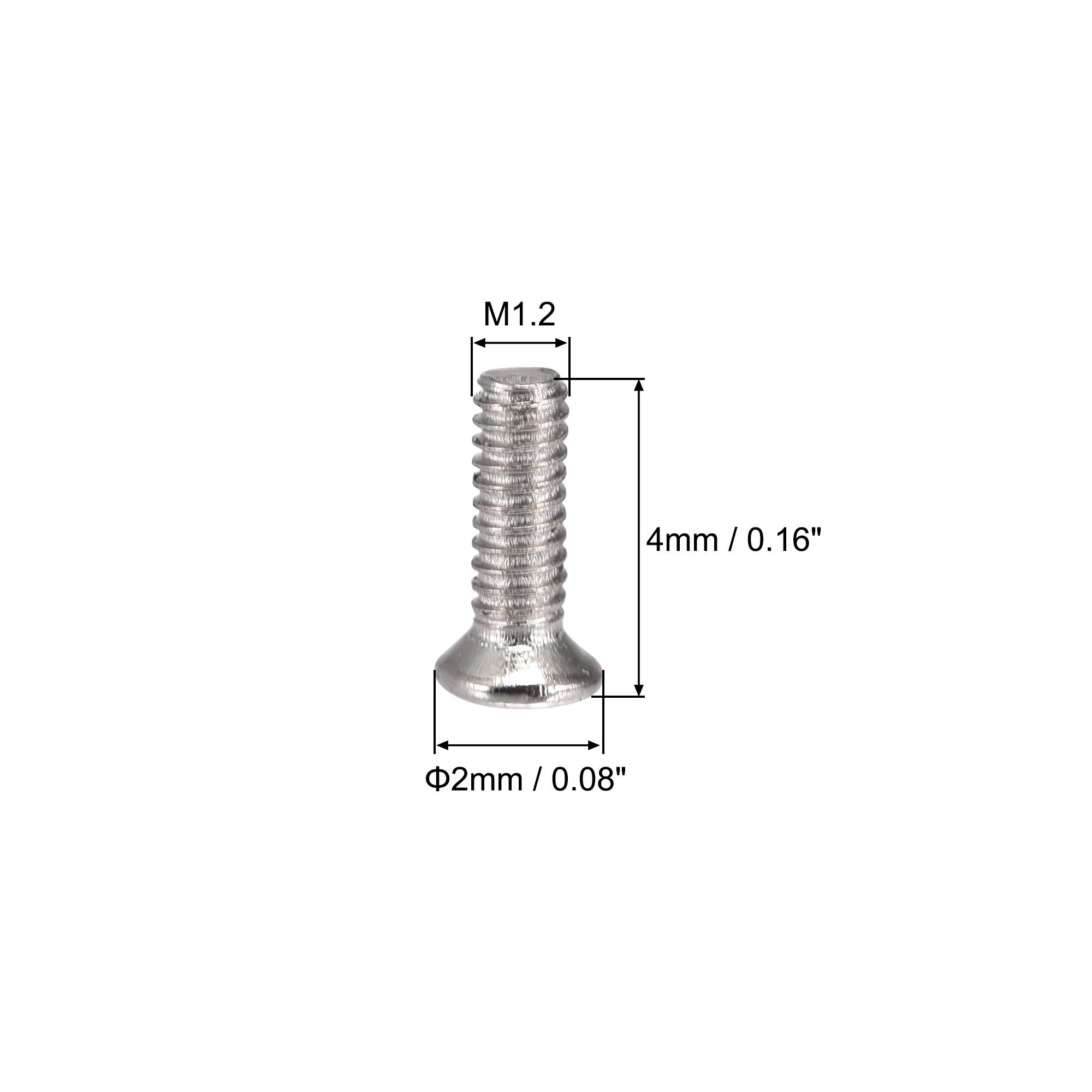 uxcell M1.2 x 4mm Phillips Screw Fastener Silver Tone for Laptop PC TV Fan Switch 500pcs