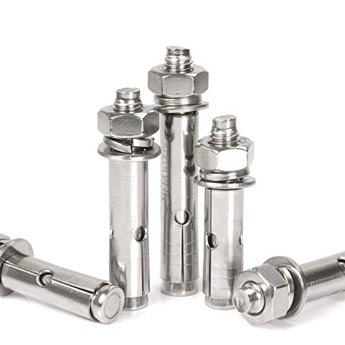 5 Pcs M6 x 50mm 304 Stainless Steel Expansion Bolt External Hex Expansion Screw Bolt Sleeve Anchor,Pool Safety Cover Expansion Bolts,for Concrete