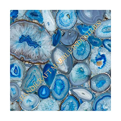 15" Inch Agate Square Table, Natural Agate Table, Square Coffee Table, Blue Agate Table, Square Agate Stone Table, Piece Of Conversation, Family HeirLoom