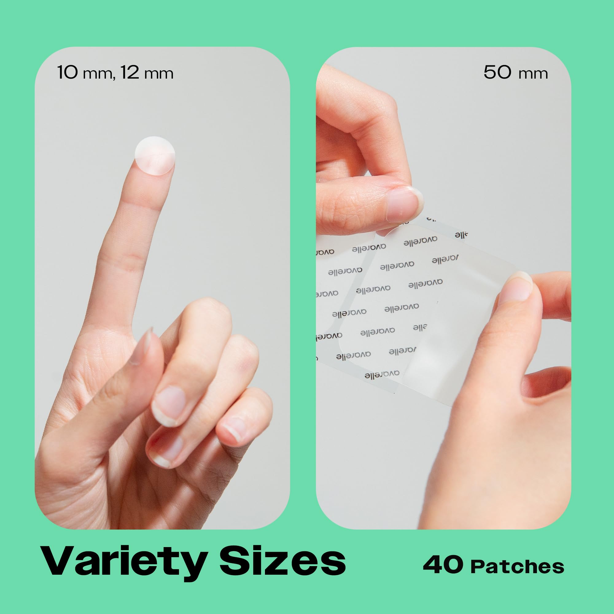 Avarelle Acne Pimple Patch (40 Count) Absorbing Hydrocolloid Spot Treatment with Tea Tree Oil, Calendula Oil and Cica, Certified Vegan, Cruelty Free (VARIETY / 40 COUNT)