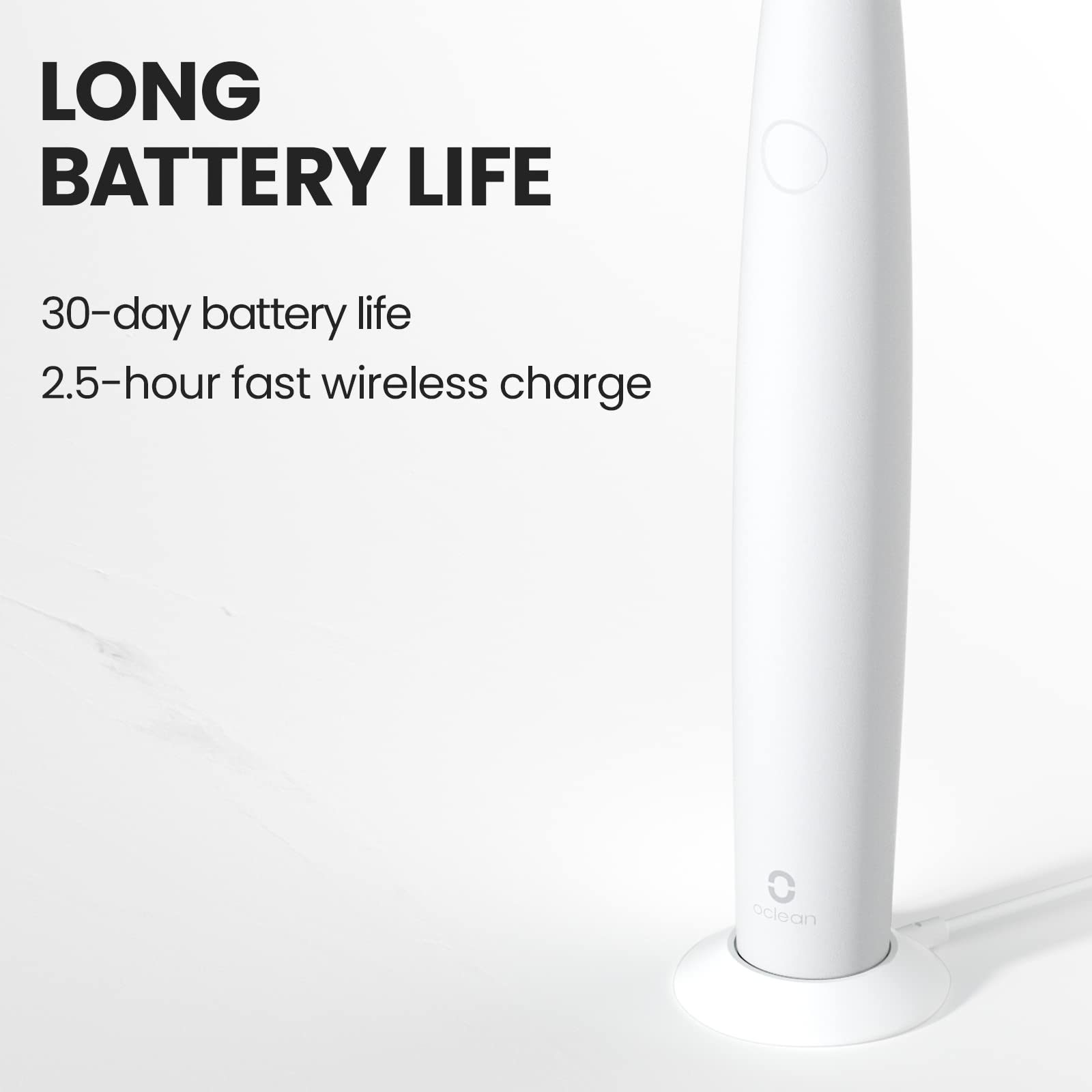 Oclean Air 2 Sonic Electric Toothbrush, Ultra Quiet Toothbrush 40000 VPM Motor,2.5 Hour Fast Charge for 40 Day Use,2 Min Built-in Timer,Power Rechargeable Toothbrushes for Adults- White