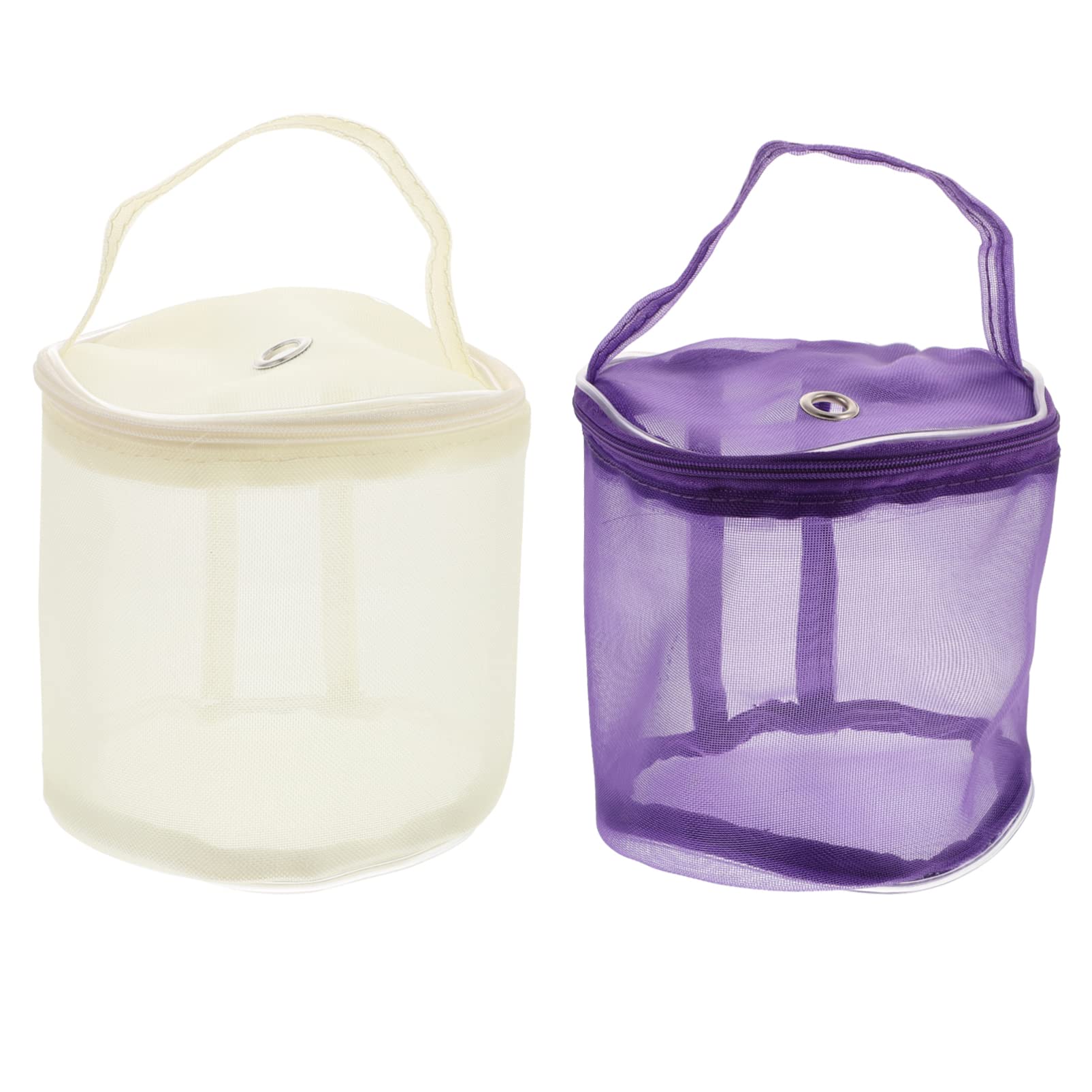 Ciieeo 2pcs Wool Storage Bag Knitting Storage Bag Yarn Bag Yarn Tote Bag Yarn Container Crochet Bag Round Yarn Mesh Bag Portable Knitting Bag Thread Nylon - Accessories Basketļ¼Random Colorļ¼
