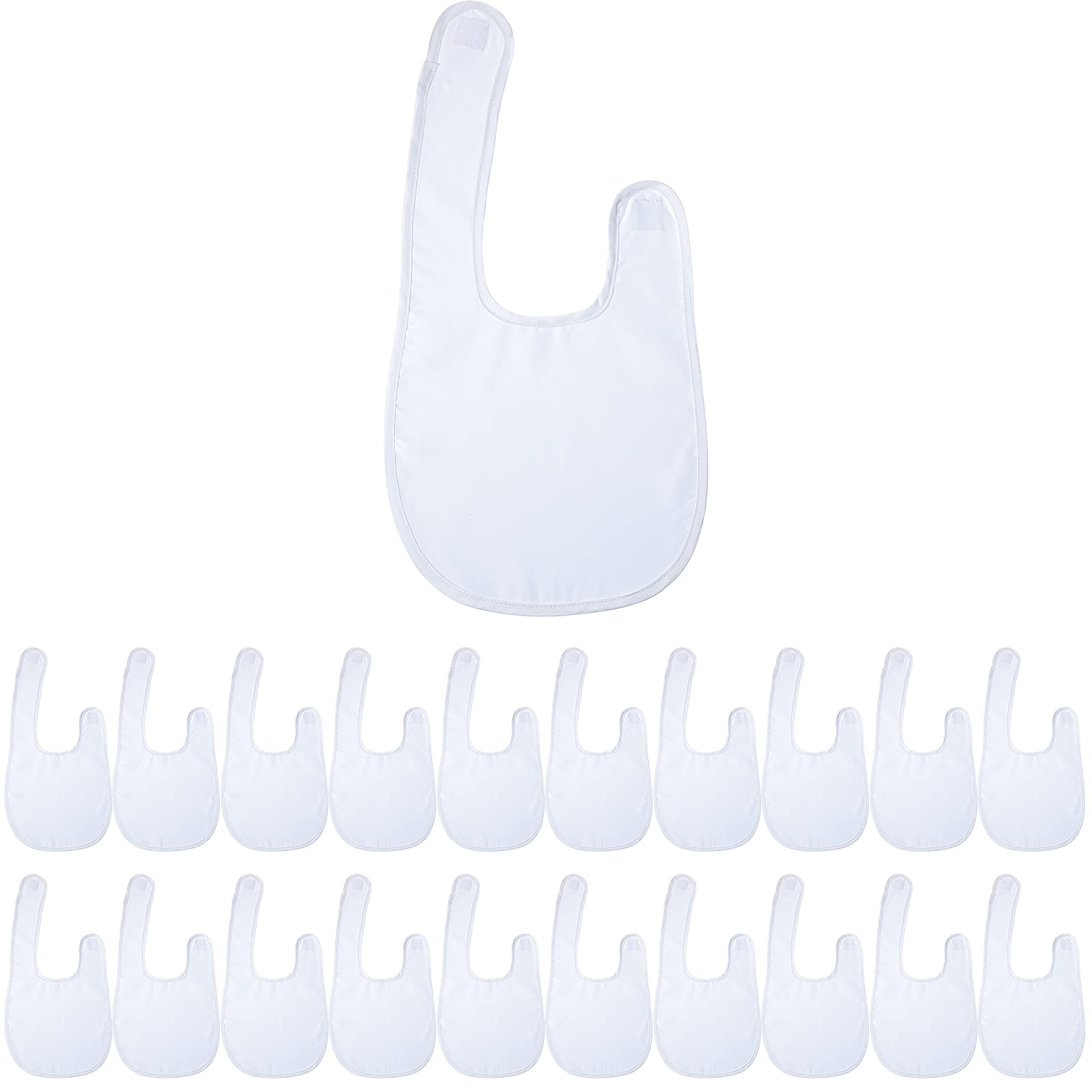 SATINIOR 20 Pcs Sublimation Blank Baby Bibs Bandana Drooling Teething Bibs, One Size, White