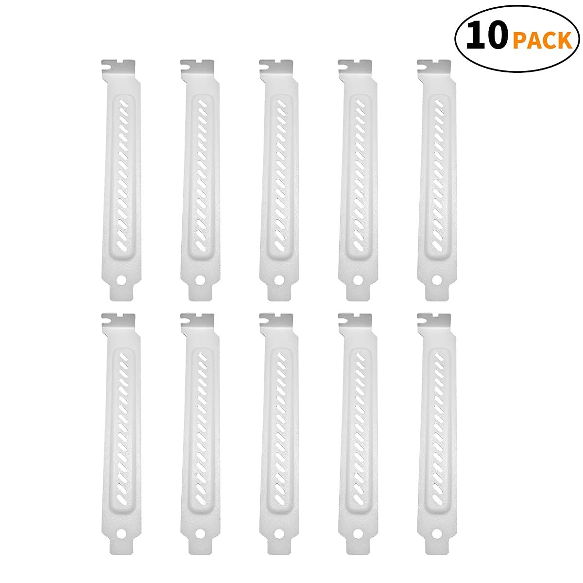 novonest 10 Pieces PCI Slot Cover,System Slot Blanking Panel,Hard Steel Dust Filter Blanking Plate,White