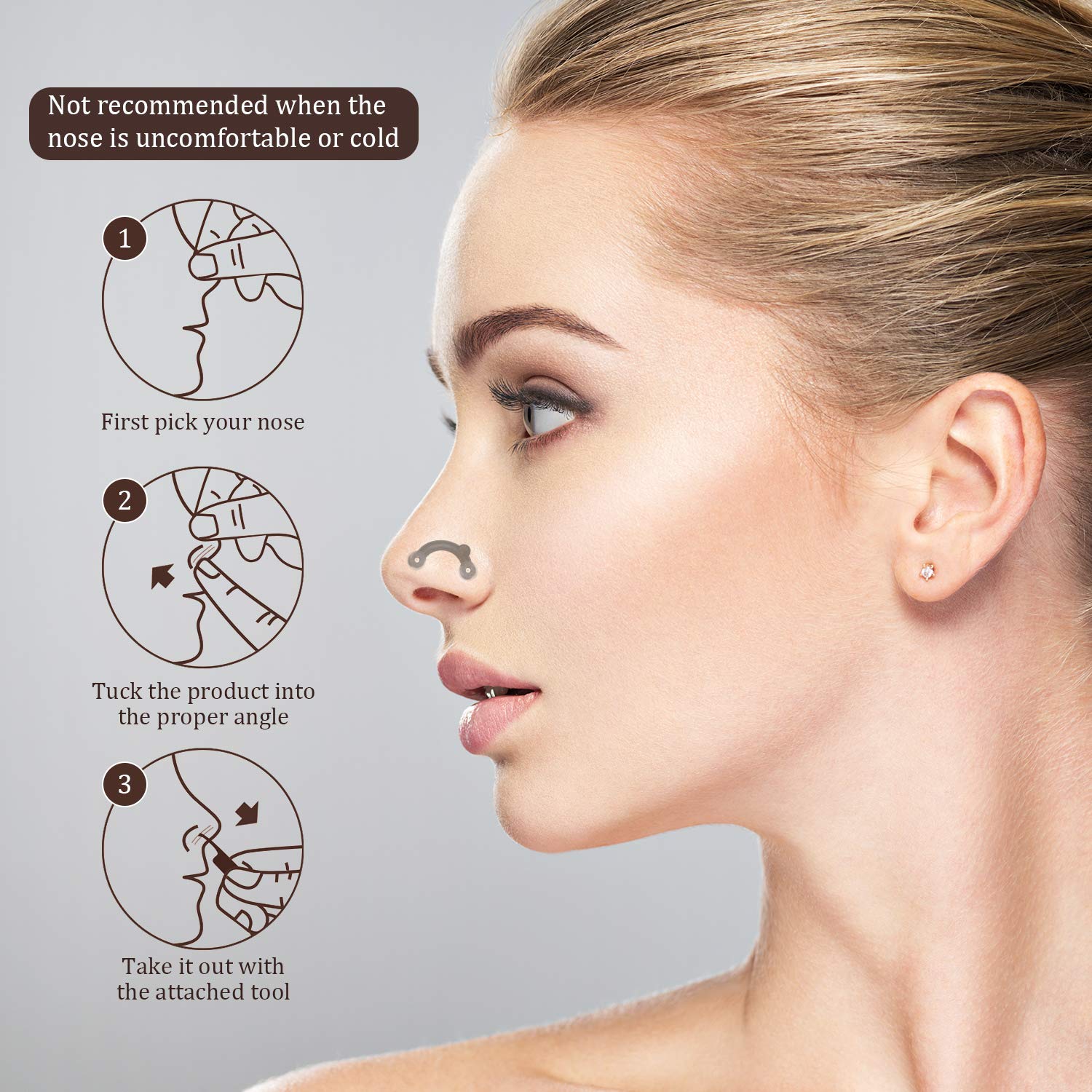 5 Pieces Nose up Lifting Clips Silicone Nose Bridge Slimming Clips Beauty Clip Tools for Women
