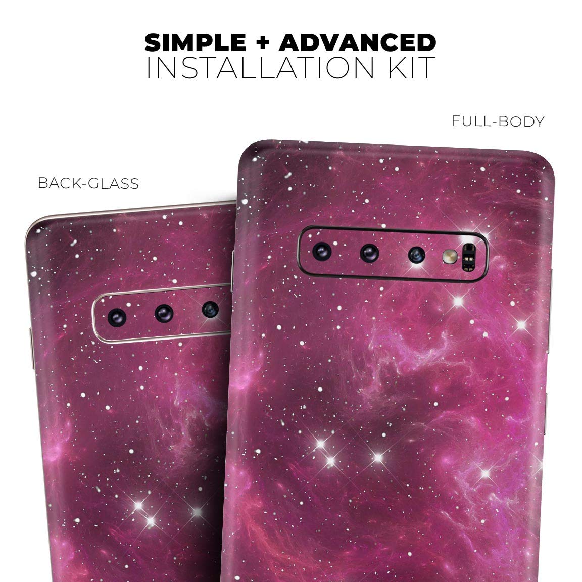DesignSkinz Glowing Pink Nebula Protective Vinyl Decal Wrap Skin Cover Compatible with The Samsung Galaxy S20 (Screen Trim & Back Glass Skin)