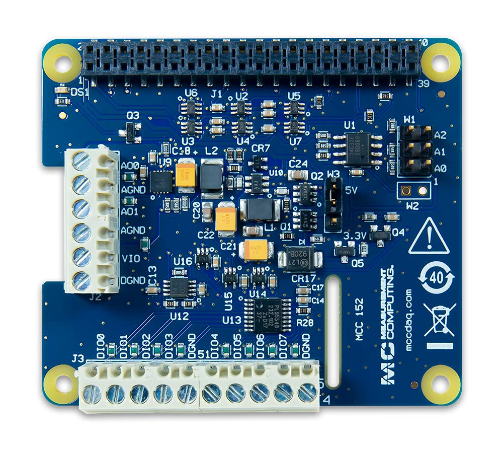 MCC 152: Voltage Output and DIO DAQ HAT for Raspberry Pi