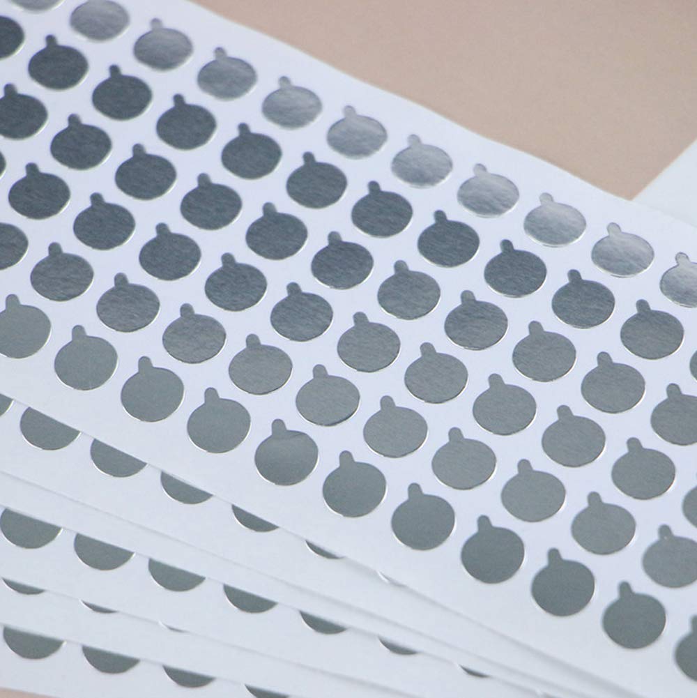 5 Sheets 15MM Silver Round Aluminum Foil Sealing Stickers Self-Adhesive Tape Bottle Toothpaste Facial Cleaner Tube Stoppers Safety Sealer Liner Container Sealing