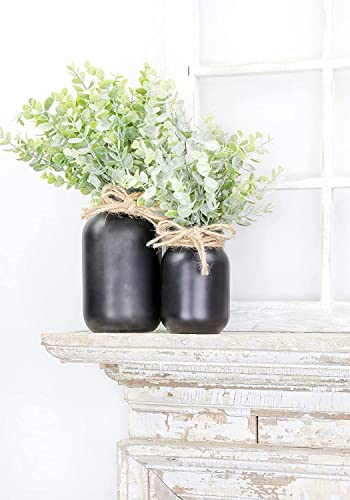 Darware Black Chalkboard Mason Jars (Quart Size, 2-Pack); Black-Coated Blackboard Surface Glass Jars for Arts and Crafts, Gifts, and Rustic Home Decor