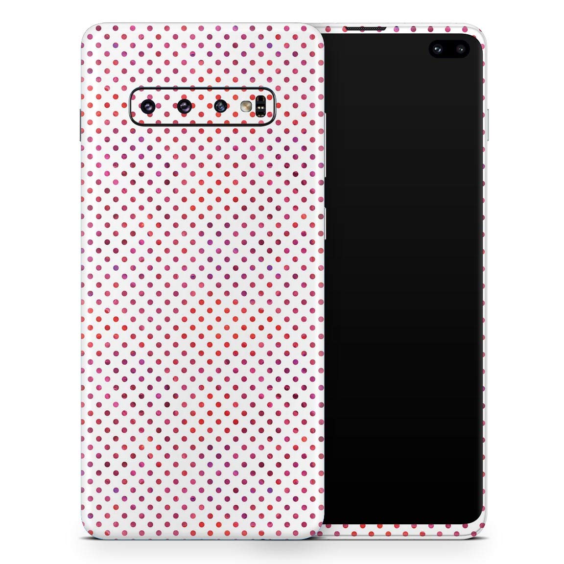 DesignSkinz Tiny Red and Purple Watercolor Polka Dots Protective Vinyl Decal Wrap Skin Cover Compatible with The Samsung Galaxy S20 (Screen Trim & Back Glass Skin)