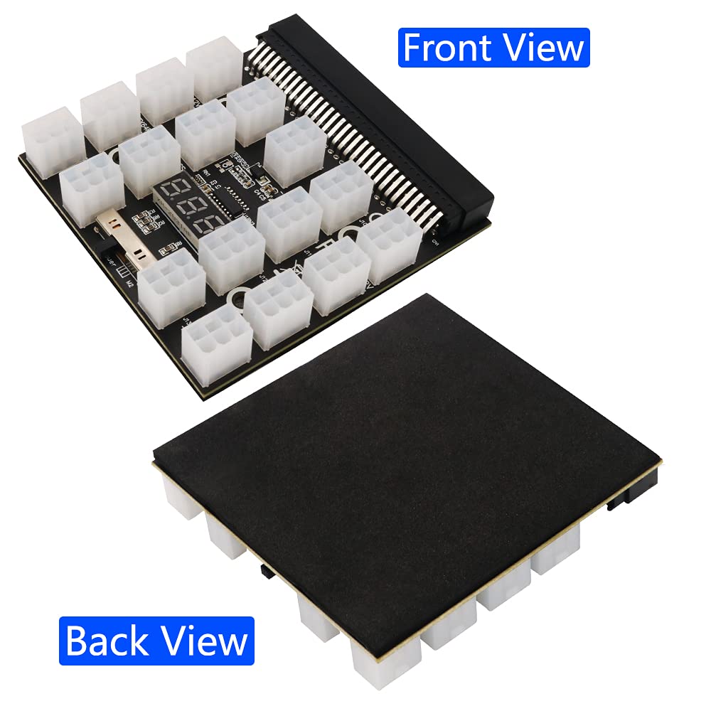 ATX 17x 6Pin Power Supply Breakout Board Adapter Converter 12V for Ethereum BTC Mining,Upgrade Version