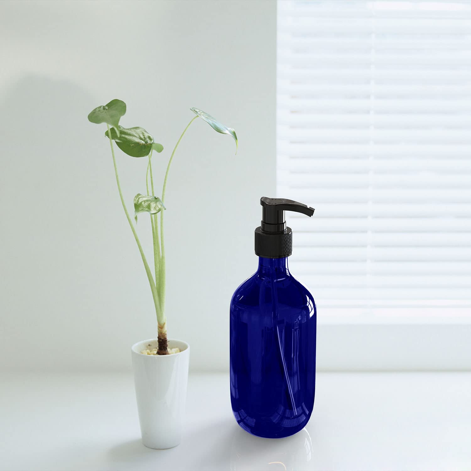 10 oz Pump Bottle Plastic Pump Lotion Dispenser Empty Bottle, Blue 2 Pack, for Shampoo Lotion Body Wash.