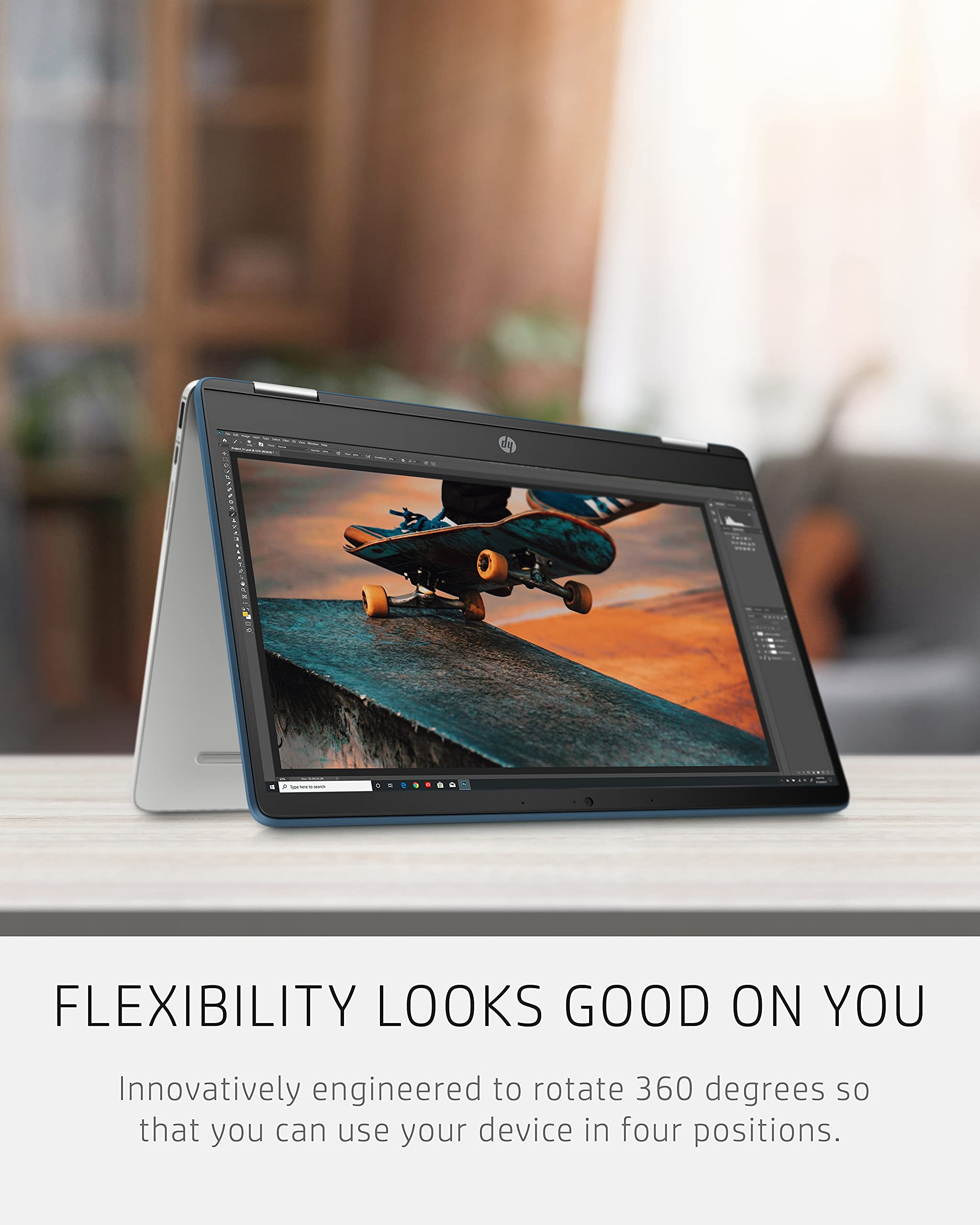 HP Chromebook 360 14a 2-in-1 Laptop, Intel Celeron Processor, 4 GB RAM, 32 GB eMMC, 14” HD (1366 x 768) Chrome OS, Webcam & Dual Mics, Work & Play with Long Battery Life (14a-ca0060nr, 2021)