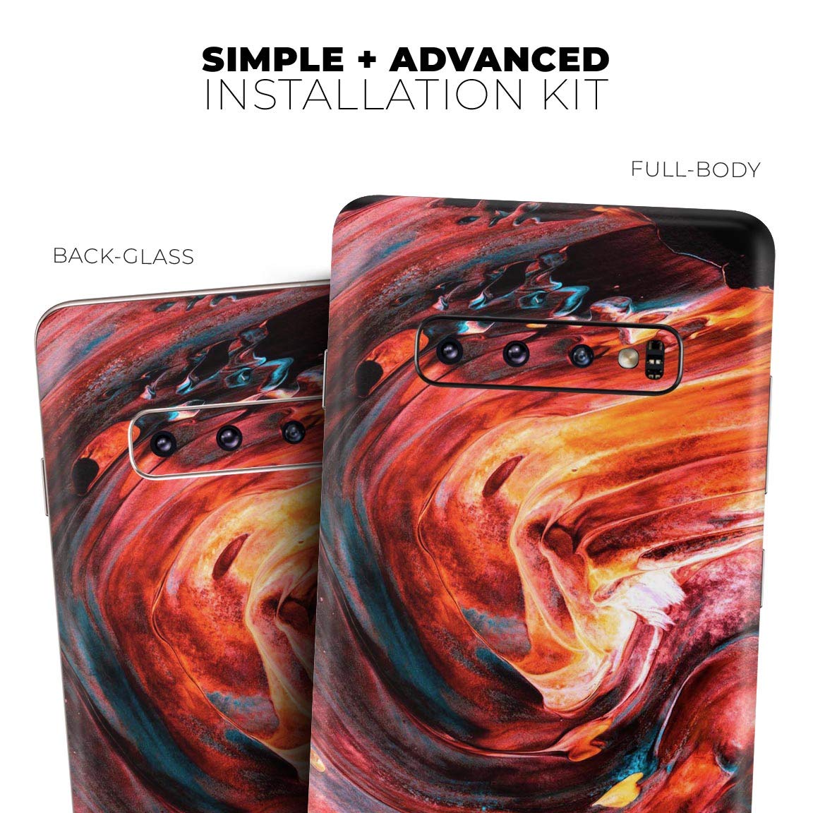 DesignSkinz Liquid Abstract Paint V27 Protective Vinyl Decal Wrap Skin Cover Compatible with The Samsung Galaxy S20 (Screen Trim & Back Glass Skin)