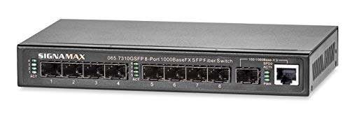 8-Port 100Base SFP Unmanaged Switch Plus 1-10/100/1000BaseT/TX 1 Dual Media Port, Signamax 065-7310SFP