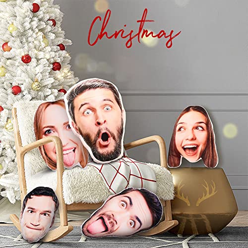 VEELU Custom Face Pillow Personalized Dog Cat Shaped Pillow, Custom Handmade Double-Sided 3D Printing Photo Pillow Soft Plush Toy Home Sofa Car Seat Decorative Unique Birthday Gift Height 20 Inch