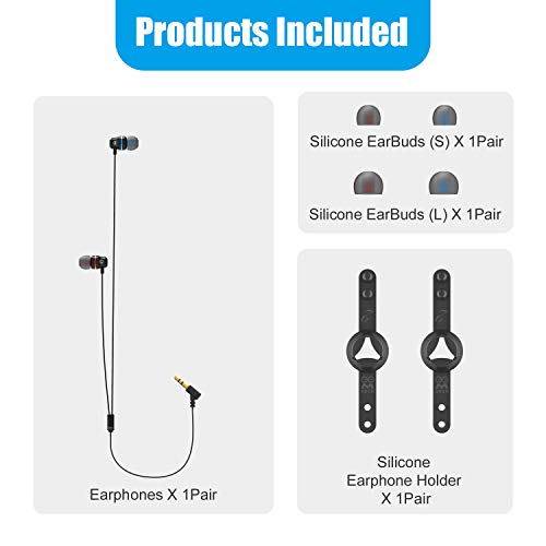 AMVR Noise Isolating Earbuds Earphones Custom Made for Meta Quest 2 VR Headset, with 3D 360 Degree Sound in-Ear Headphones and Earphone Silicone Holders (Black)