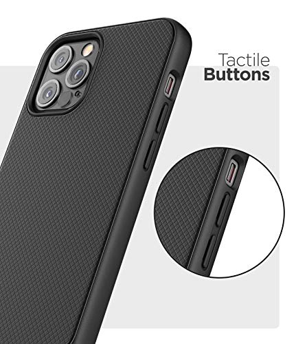 Encased Compatible with iPhone 12 Belt Clip Case (Thin Armor) Slim Grip Cover with Holster - Black