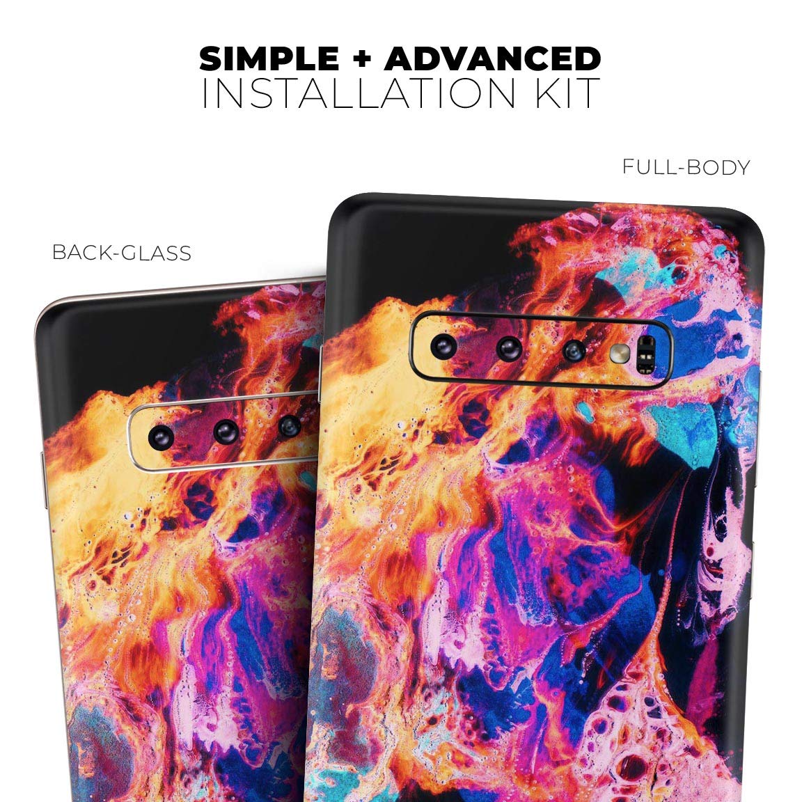DesignSkinz Liquid Abstract Paint V74 Protective Vinyl Decal Wrap Skin Cover Compatible with The Samsung Galaxy S20 (Screen Trim & Back Glass Skin)