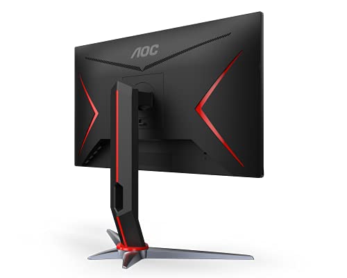AOC 27G2 27" Frameless Gaming IPS Monitor, FHD 1080P, 1ms 144Hz, NVIDIA G-SYNC Compatible + Adaptive-Sync, Height Adjustable, 3-Year Zero Dead Pixel Guarantee, Black/Red