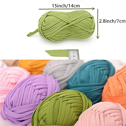 2 PCS T-Shirt Yarn Elastic Fabric Crochet Cloth Knitting Yarn, Spaghetti Yarn Fettuccini Zpagetti Ball for Hand DIY Bag Blanket Cushion Crocheting Projects,Home Decor (Creamy White)