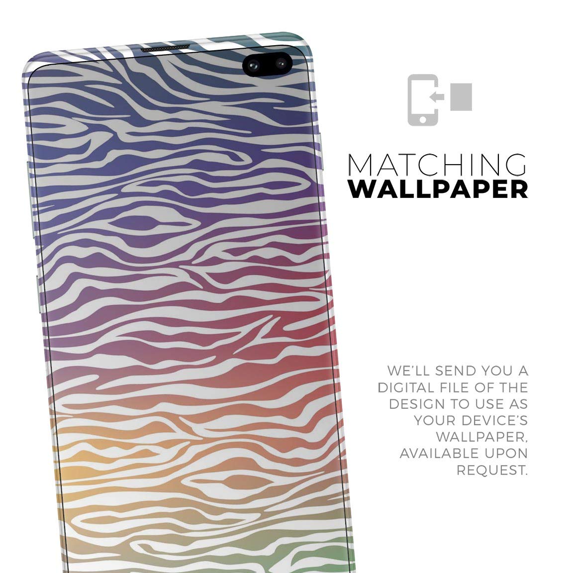 DesignSkinz Colorful Vector Zebra Animal Print Protective Vinyl Decal Wrap Skin Cover Compatible with The Samsung Galaxy S20 (Screen Trim & Back Glass Skin)
