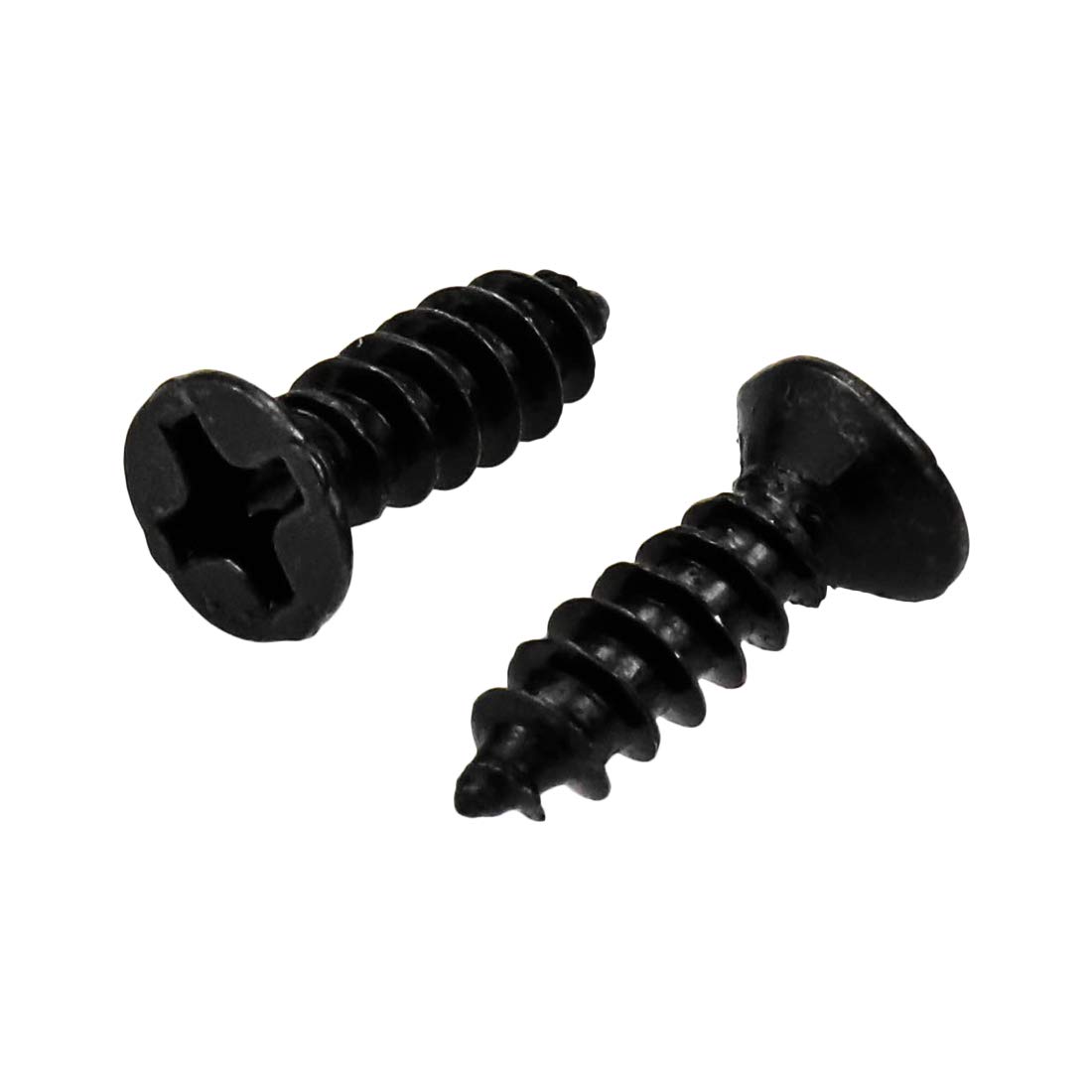 Xiaoyztan 200 Pcs M3x10mm Flat Head Cross Drive Pointed Wood Screws Black Oxide Coated Carbon Steel Self-Drilling Screws